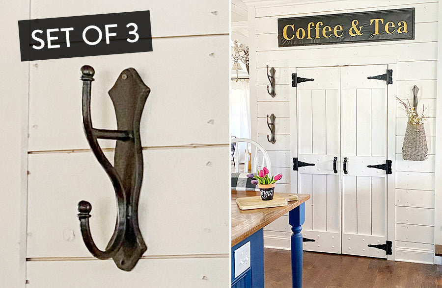 Norvo | Overdimensjonerte hamrede metallveggkroker, sett med 3 – Norvo.no
