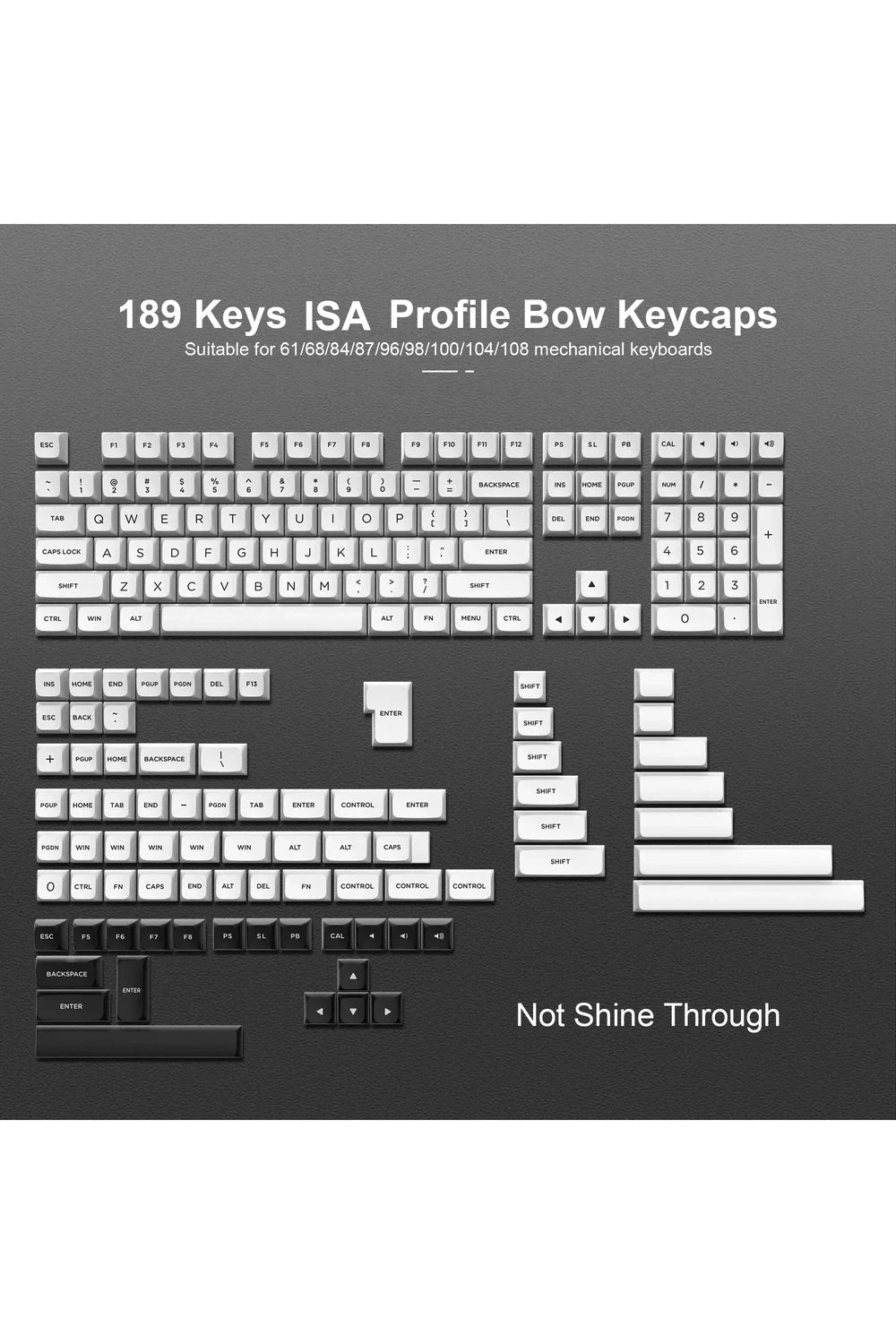 Lila Hvite ISA Keycaps – Norvo.no